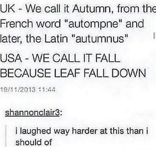 Fall vs autumn - Meme by Palestine.Jerusalem :) Memedroid Fall vs autumn - Meme by Palestine.Jerusalem :) Memedroid
