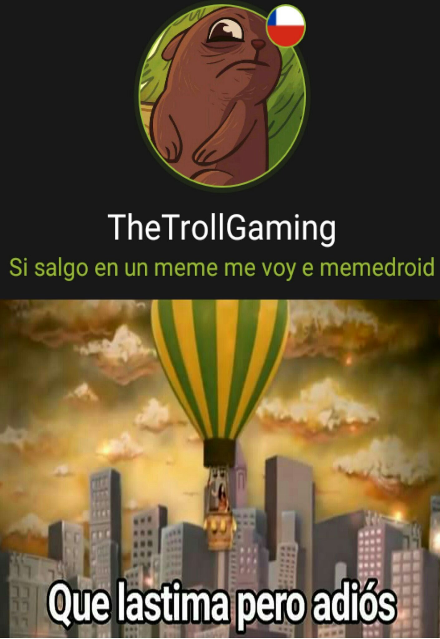 Que lástima pero adios. - Meme subido por DaneutronDy :) Memedroid