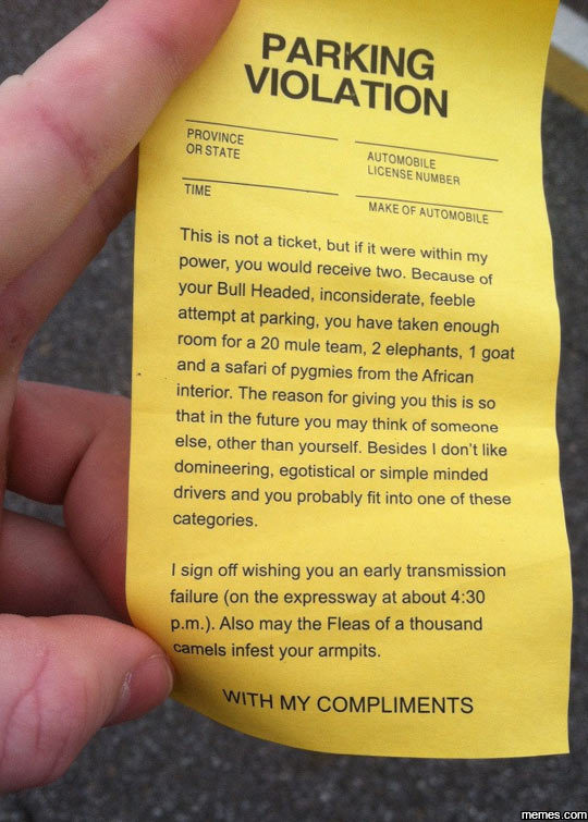 Parking violation - Meme by Daniel9090 :) Memedroid