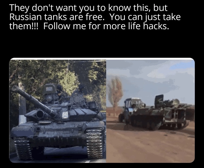 I prefer free range tanks - Meme by Scoots291 :) Memedroid