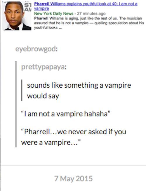 Pharrell Vampire Memes Pharrell Memes. Best Collection Of Funny