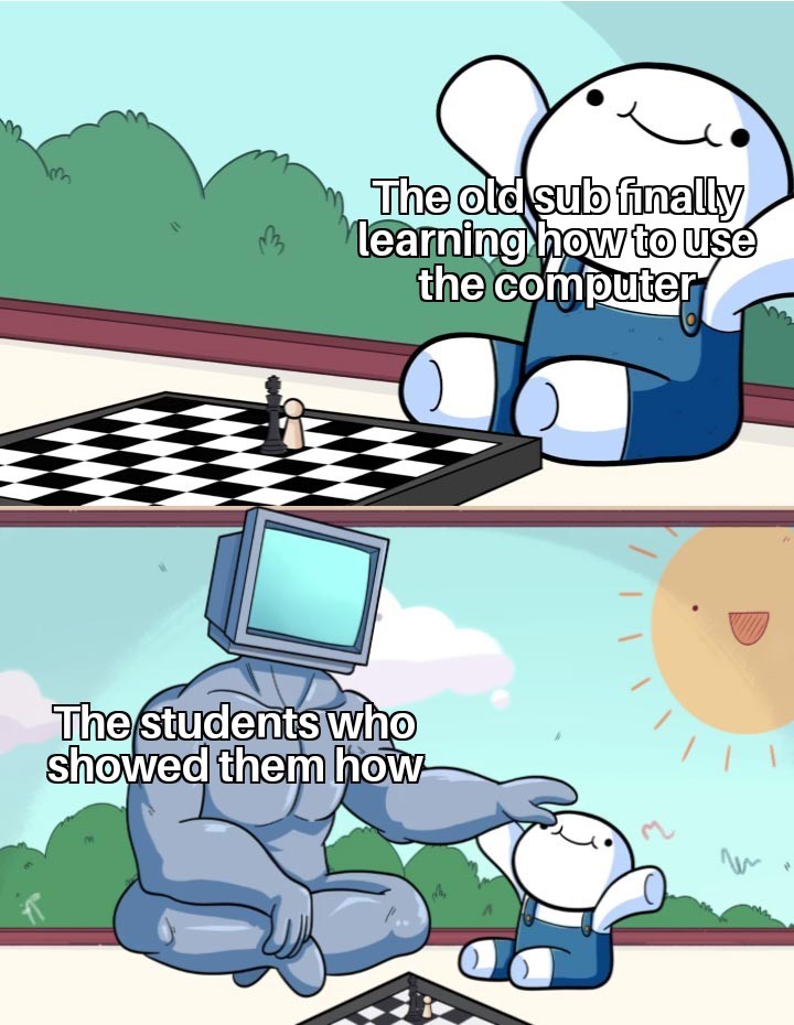 I actually had a 70 year old sub who spent half the class downloading ...