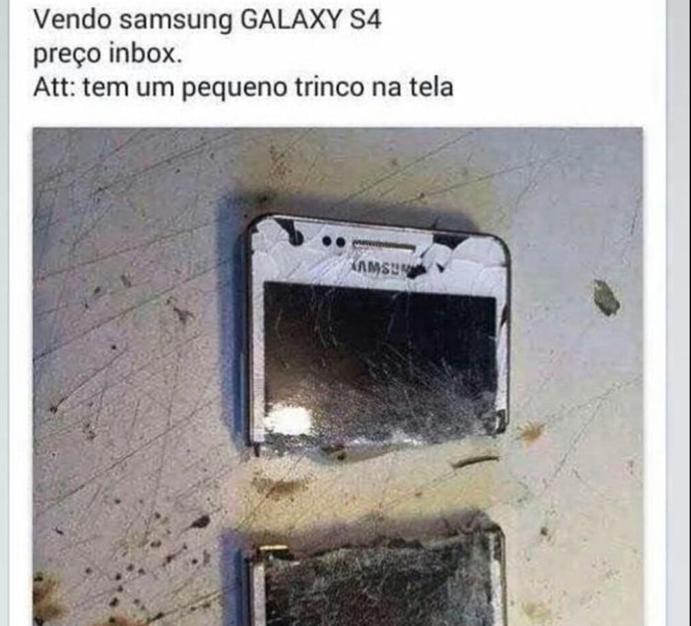 Um pequeno trinco na tela foi o que ele disse - Meme by Desligado2000 ...