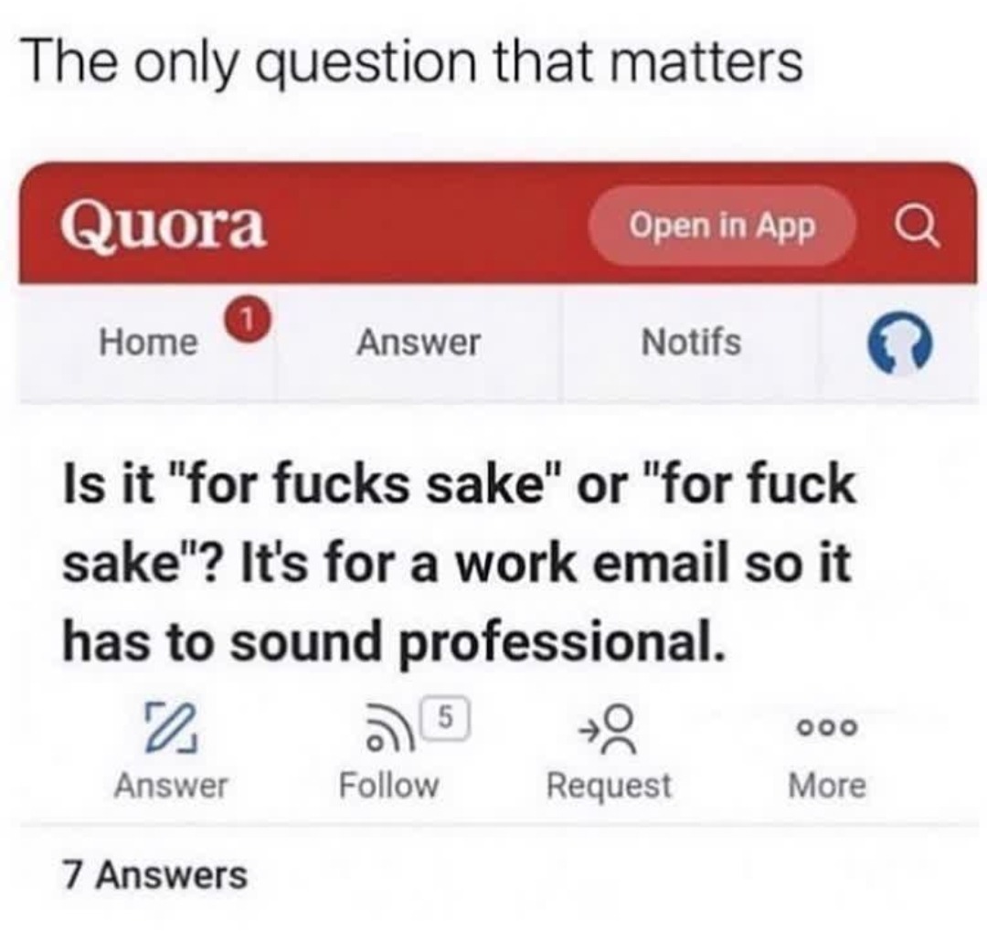 Serious questions - Meme subido por _unfunny_ :) Memedroid