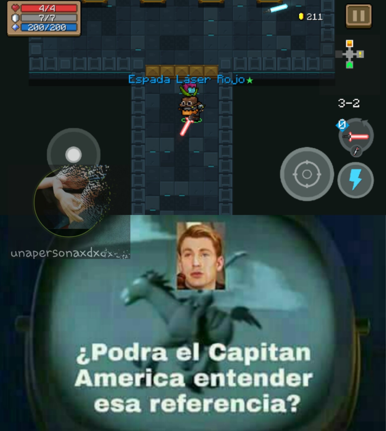 La espada tiene la mejora que lanza ondas - Meme subido por ...