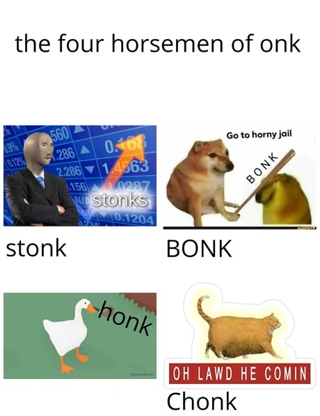 The four horsemen of onk - Meme by Hupesquid :) Memedroid