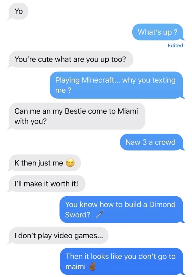 Conversation about minecraft becomes a meme - Meme by MaddyTheMadCow ...