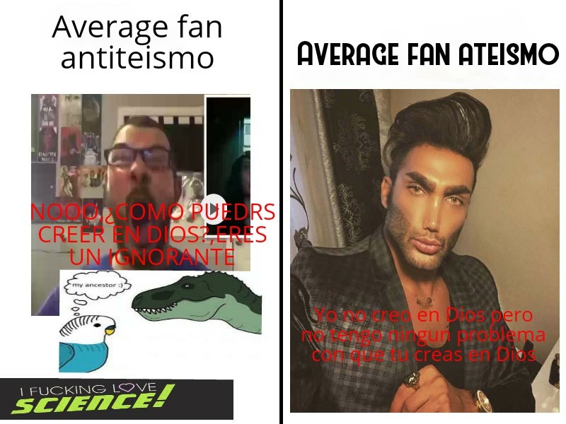 Este meme lo hago en recompesa ppr haber hecho mucho meme de ateismo ...