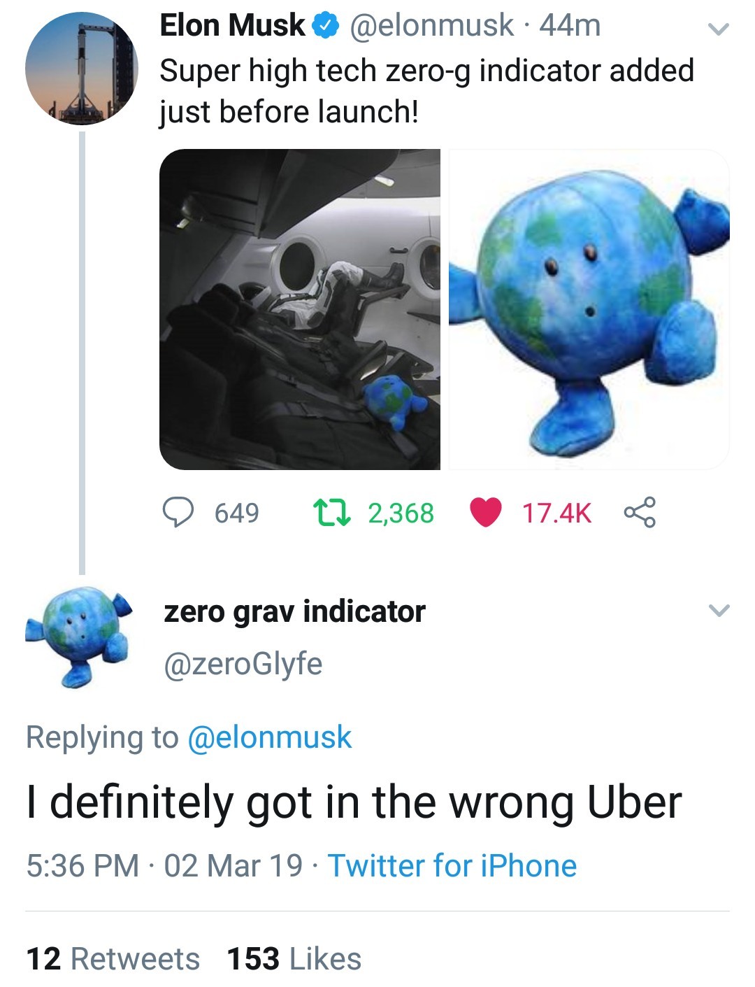 It sensors that its weightless, by floating. If it floats it must be ...