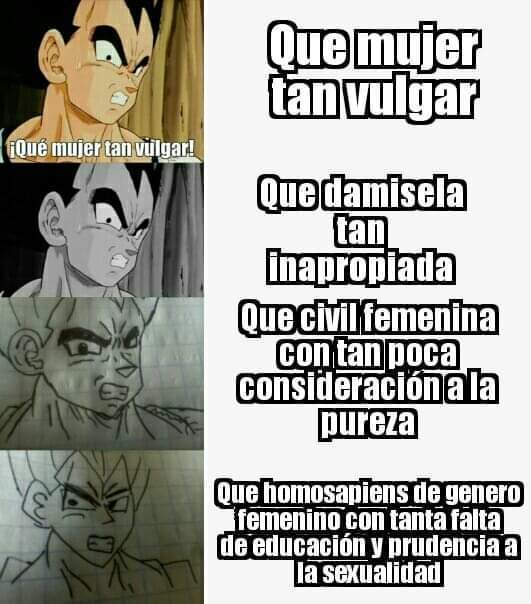 Que mujer tan vulgar comparación - Meme subido por Azulinotec :) Memedroid
