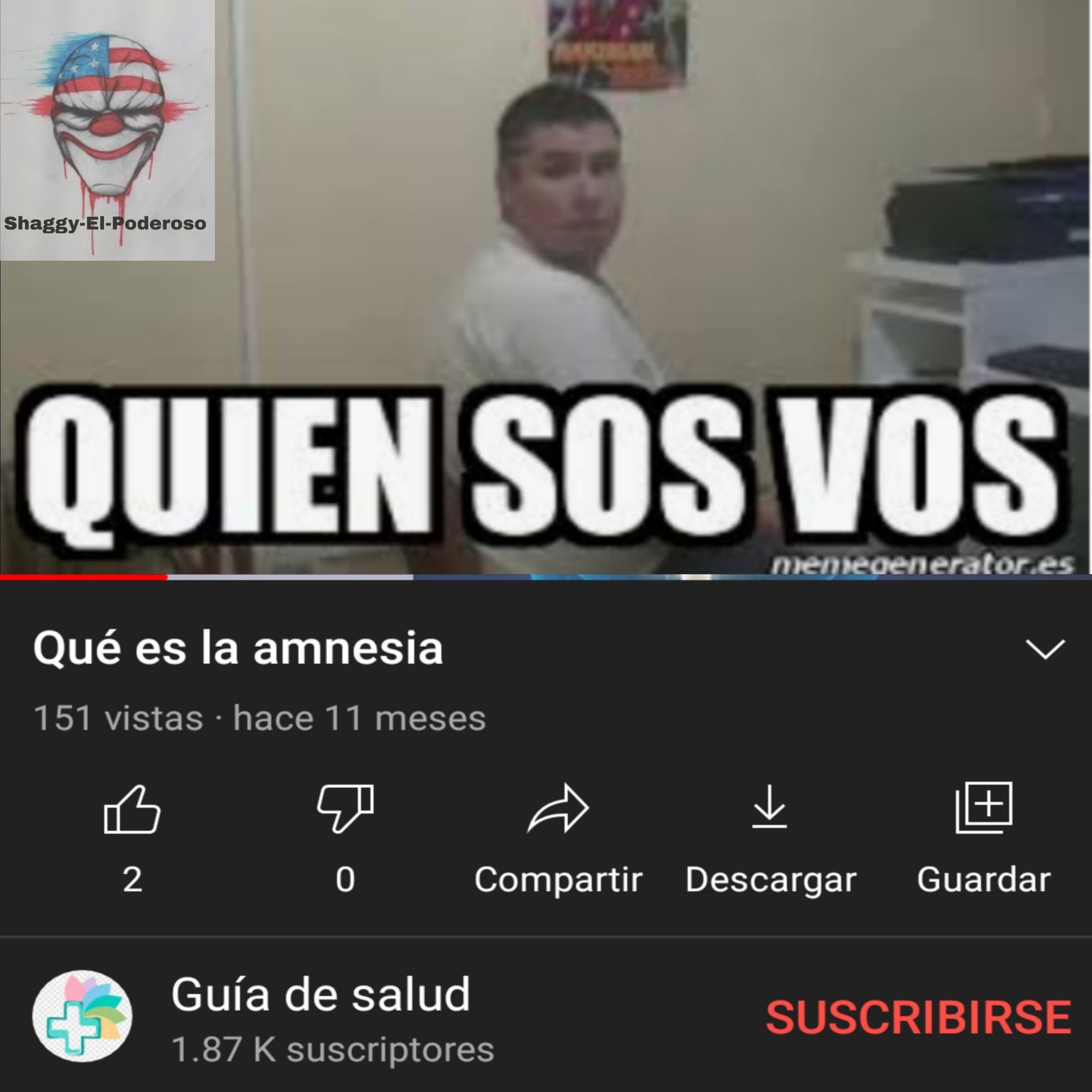 Amnesia explicada - Meme subido por Shaggy-El-Poderoso :) Memedroid