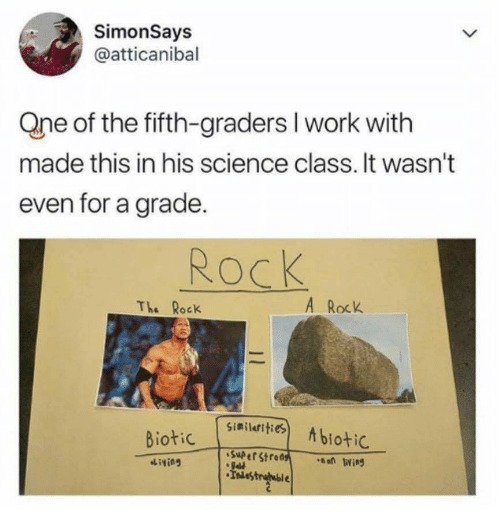 The rock meme for a school work - Meme subido por riggicox :) Memedroid
