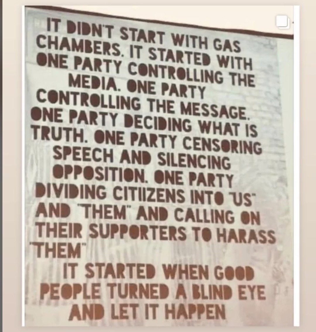 It started when good people turned a blind eye and let it happen - Meme ...