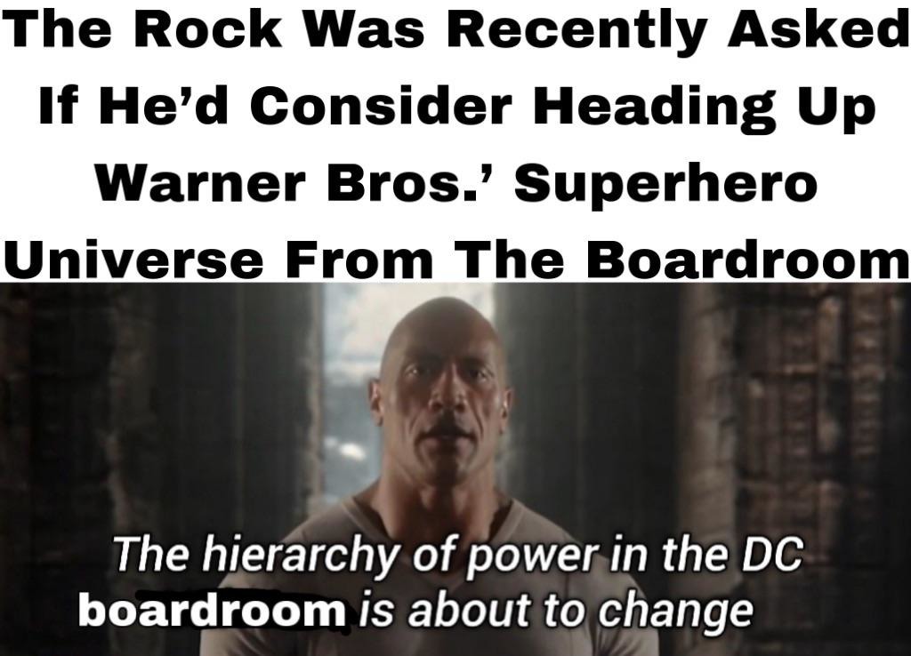 The Rock meme for the new hierarchy of power in DC - Meme subido por ...