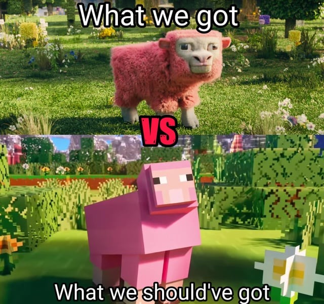Minecraft Sheep Memes I Put The Minecraft Movie Trailer Sheep/Llama