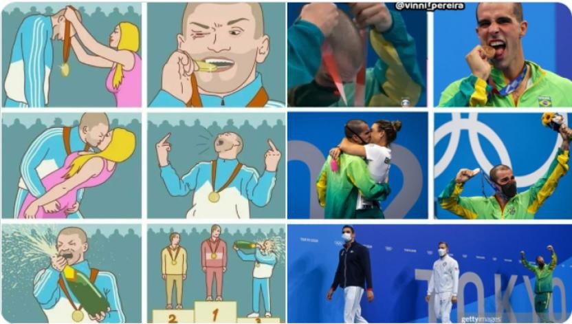 2Nadador brasileño recrea casi a la perfección el meme del medallista ...