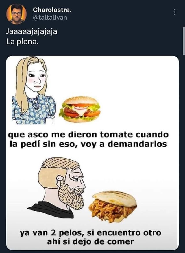 hombre vs mujeres con comida cuestionable - Meme subido por ...