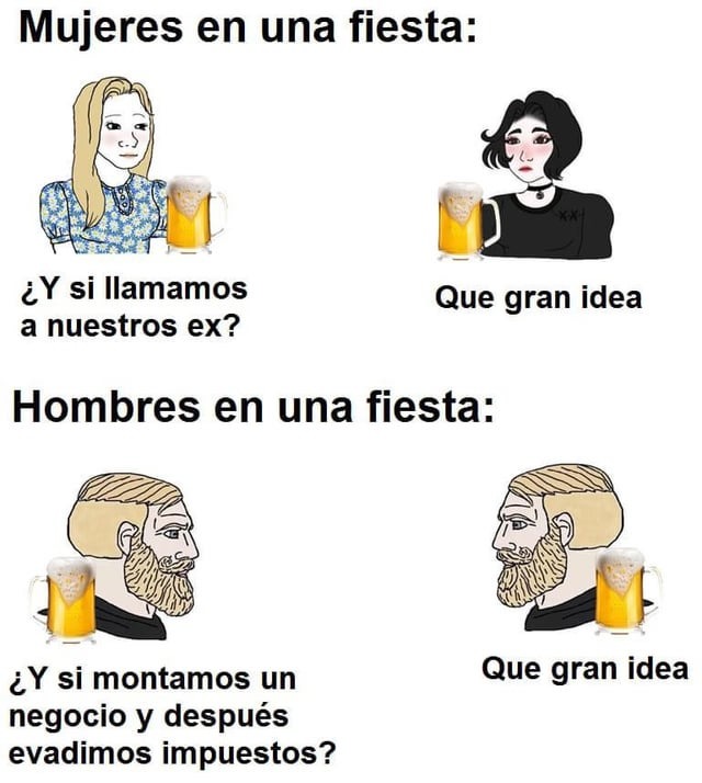 Hombres y mujeres de fiesta - Meme by aristerv :) Memedroid