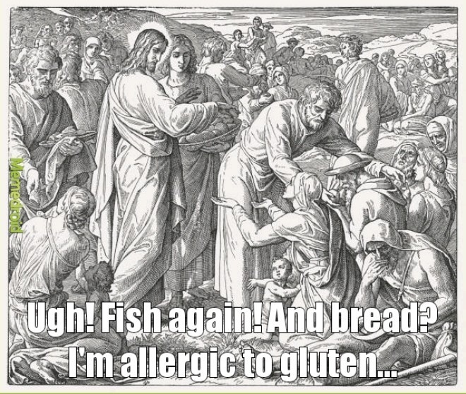 Jesus tries to feed 5,000 Americans - Meme by prlugo :) Memedroid