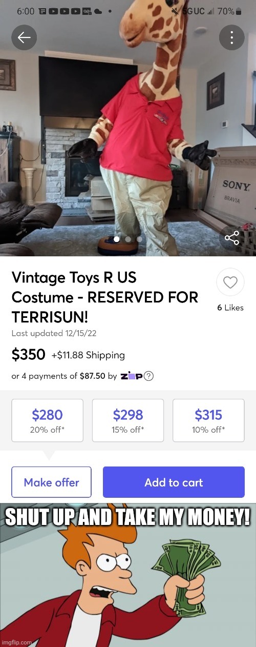 Finally a costume to compete with those inflatable trex costumes at ...