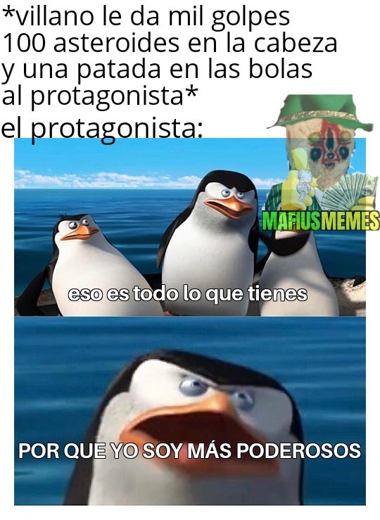 El protagonista nunca se rinde ni con una patada en las bolas - Meme ...